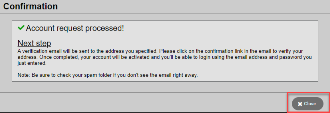 Create an Aspen account with an email link